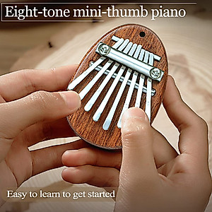 Mini 8 Key Kalimba Thumb Piano Gifts for Kids Beginners Music Lovers Players, Cute Instrument Pendant Keychain Accessories, Wood Finger Thumb piano, Musical good accessory Pendant Gift
