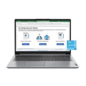Lenovo IdeaPad 1i - (2023) - Everyday Laptop Computer - Windows 11-15.6" FHD - 4GB Memory - 128GB Storage - Intel Celeron N4500 - Cloud Grey