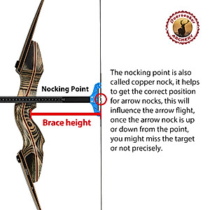 Deerseeker Archery Bowstring Set with 2 Nocking Points Dacron Recurve Bow String Replacement 12, 14, 16 Strands for Traditional Longbow Bow Shooting 48-70 inches