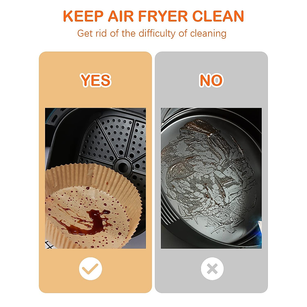 Air Fryer Disposable Paper Liner, Parchment Sheets Round Baking Paper for Air Fryer, Microwave Oven, Roaster, Pan - 100Pcs (8 inch/20cm)