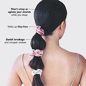 Kitsch Scrunchies for Women's Hair - Velvet Hair Scrunchies | Large Hair Ties for Women | Hair Tie Scrunchies for Girls | Cute Scrunchie & Sleepy Tie | Hair Bands & Ponytail Holders, 5pc (BlushMauve)