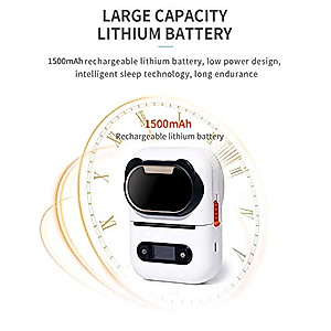 VIBY Portable BT Label Maker Thermal Label Printer with Rechargeable Battery Compatible with iOS Android Smartphone (Color : OneColor)