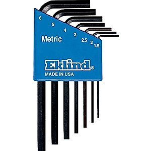 EKLIND 10507 Hex-L Key allen wrench - 7pc set Metric MM sizes 1.5-6 Short series