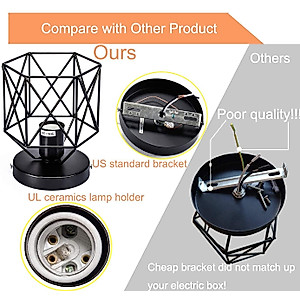 Licperron Hallway Light Fixtures Ceiling Mount, E26 E27 Retro Black Industrial Semi Flush Mount Ceiling Light for Porch Hallway Kitchen Farmhouse Lighting, 2 Pack, RV Light Fixtures, UL Approval