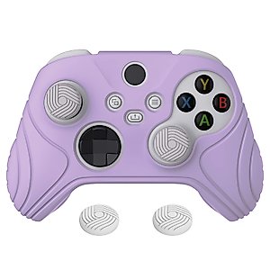 eXtremeRate PlayVital Samurai Edition Mauve Purple Anti-slip Controller Grip Silicone Skin for Xbox Core Controller, Ergonomic Protective Case Cover for Xbox Series S/X Controller w/Thumb Grips