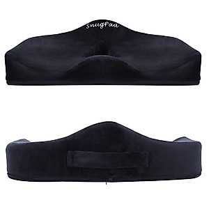 SnugPad Premium Memory Foam Seat Cushion, for Sciatica Tailbone Back Pain Relief, Posture Correction. Orthopedic Sitting Pillows for Office Chair, Car, Truck, Kitchen, Wheelchair with Non-Slip Bottom