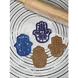 Premium Quality Set of 2 Hamsa Cookie Cutters & Molds 4” inch Produced by 3D Kitchen Art