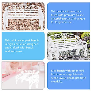jojofuny 2Pcs Mini Bench Mini Garden Bench Model Dollhouse Small Bench Model Miniature Park Bench Adornments Miniature Bench Ornament Dollhouses Bench Decoration Mini Bench Model Small