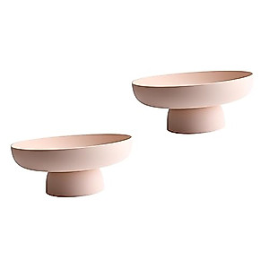 BESTOYARD 2pcs Fruit tray footed fruit bowl ceramic dip bowls holder dessert display stand footed bowl dessert tower stand cake display round cake pan household dish kitchen bowl hollow pp