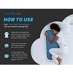Cool Care Technologies Cooling Pad for Bed - Pressure Activated Gel Cooling Mattress Pad Provides Instant Cool Relief for 1 to 3 Hours- Place Cool Mat on Your Bed