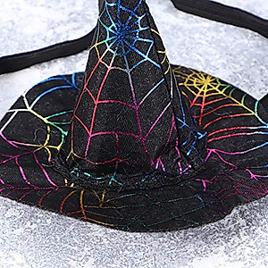 BESTOYARD Halloween Witch Hat Spider Web Pumpkin Pattern Mini Pet Hat Cat Dog Hat Party Cosplay Costume (Star Pumpkin)