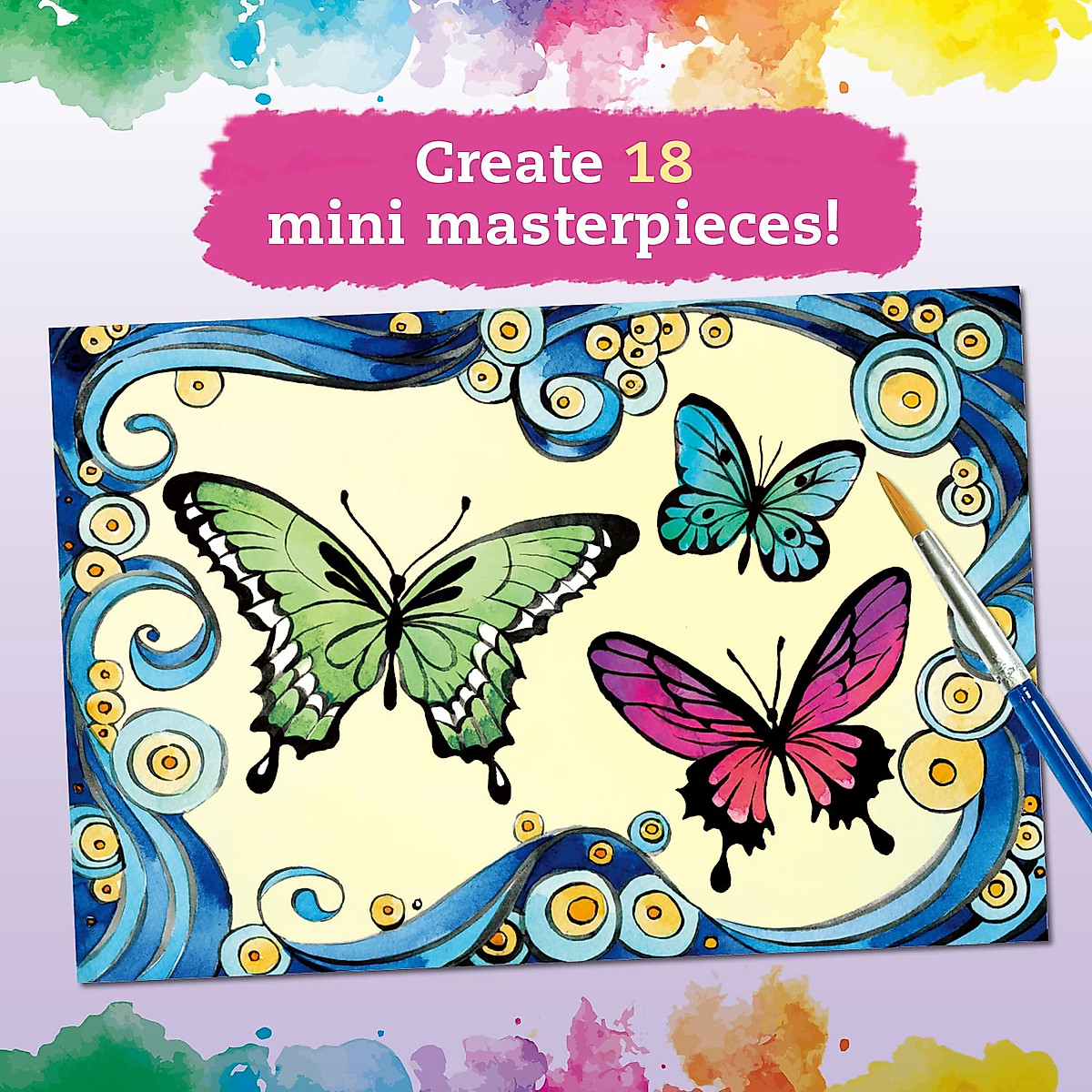 Klutz Watercolor Wishes Postcard Kit, 19 Piece Set, Multicolor