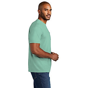 Comfort Colors Men's Adult Short Sleeve Pocket Tee, Style 6030 (Large, Chalky Mint)