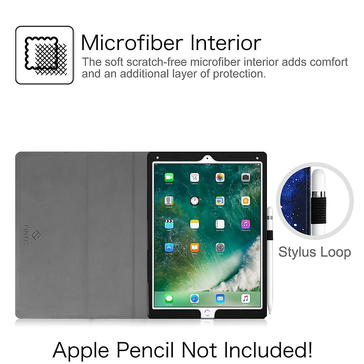 Fintie Folio Case for iPad Pro 12.9 (2nd Gen) 2017 / iPad Pro 12.9 (1st Gen) 2015 - [Corner Protection] Premium PU Leather Smart Stand Protective Cover with Auto Sleep/Wake (Starry Sky)