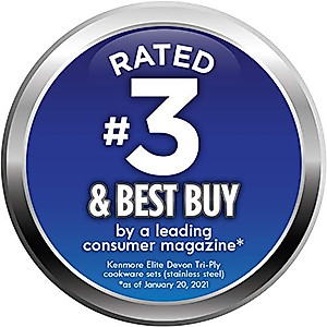 Kenmore Elite Devon Heavy Gauge Stainless Steel Tri-Ply Impact Bonded Induction Cookware Set, 10-Piece