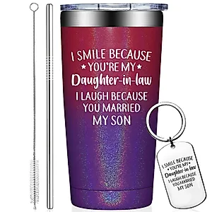 Grifarny Daughter in Law Gifts from Mother in Law - Mothers Day Christmas Birthday Gifts for Daughter in Law - Daughter-in-Law Tumbler Cup 20oz