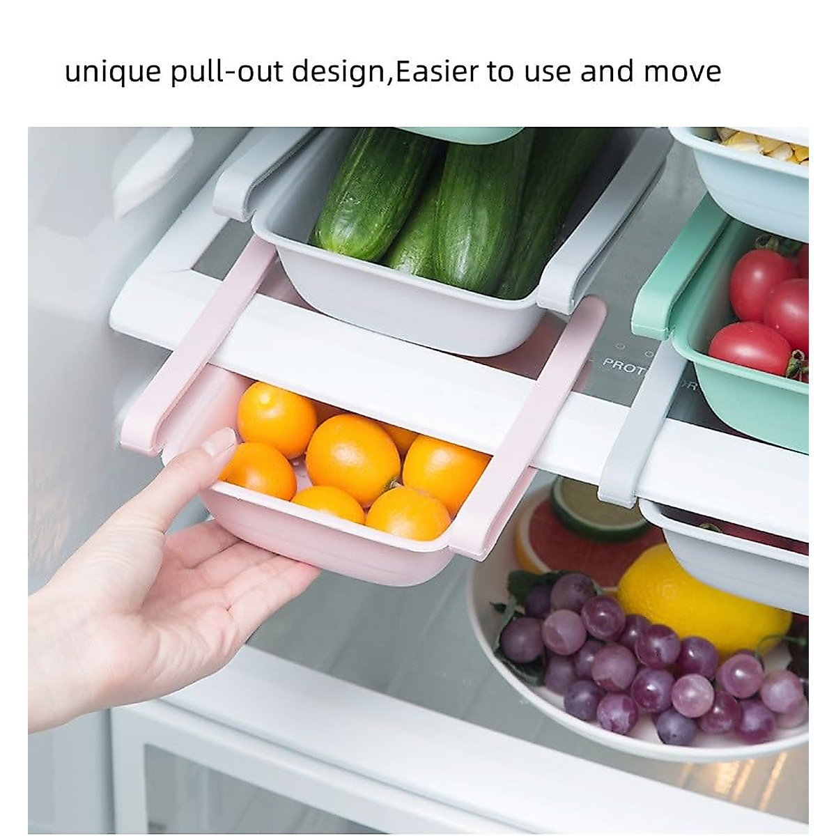 Rectangular Lazy Susan for Refrigerator，3 Pack Kitchen/Fridge Organizers and Storage for Cabinet, Table, Pantry, Kitchen, Countertop（16.5 * 15.5 * 6.5cm） (Pink)