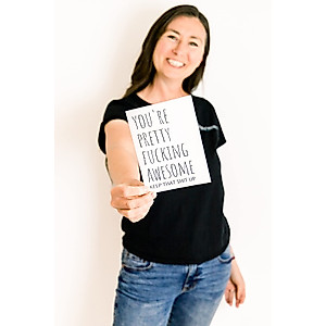 Oh Shirt and More LLC You're Pretty Fucking Awesome, Funny Thank you Card with envelope, Funny Sarcastic Encourage Thanks Greeting Card