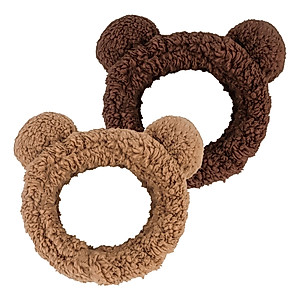 Casoty 2 Pcs Bear Ears Headbands, Animal Ear Headband, Skin Care Headbands Cute, Spa Headband for Party Cosplay Makeup Washing Face