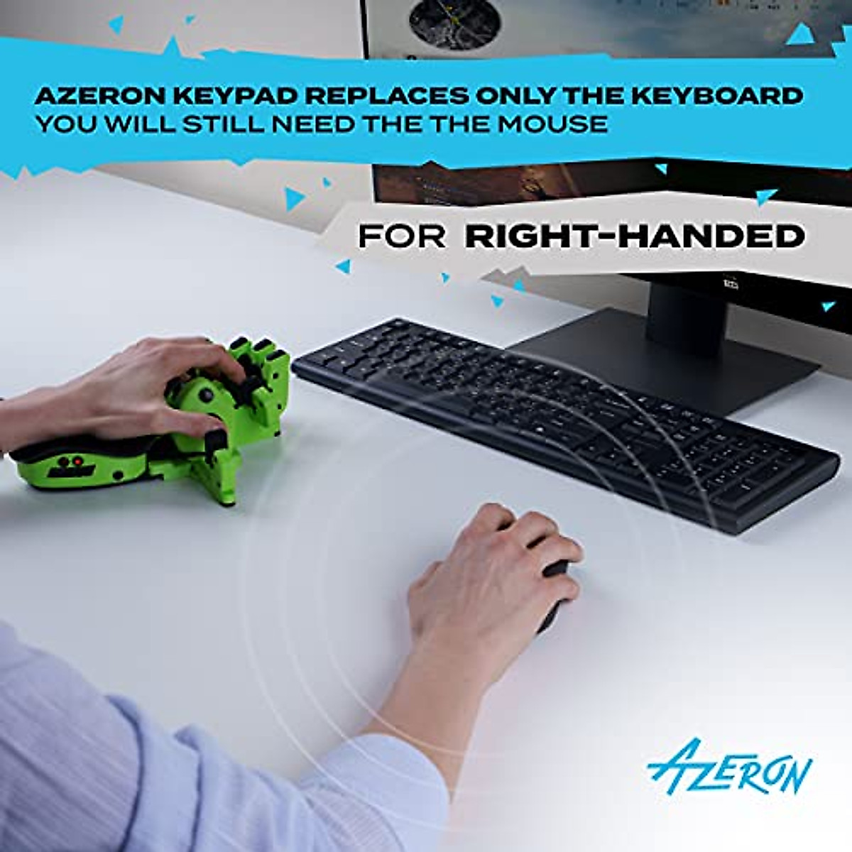 Azeron Classic Gaming keypad - Programmable Gaming Keyboard for PC & Console Gaming - Customized, 3D Printed Analog Thumbstick keypad with 26 Buttons - for Righties (Galaxy Purple)