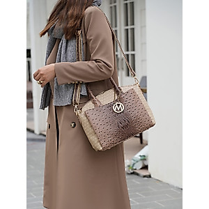 MKF Collection Tote Bag for Women, Vegan Leather Pocketbook Top-Handle Crossover Purse Handbag