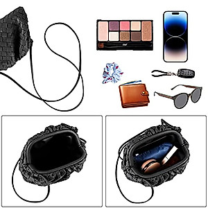 Woven Dumpling Bag for Women Clutch Purses, Cloud Crossbody Handbag Soft Shoulder Bag