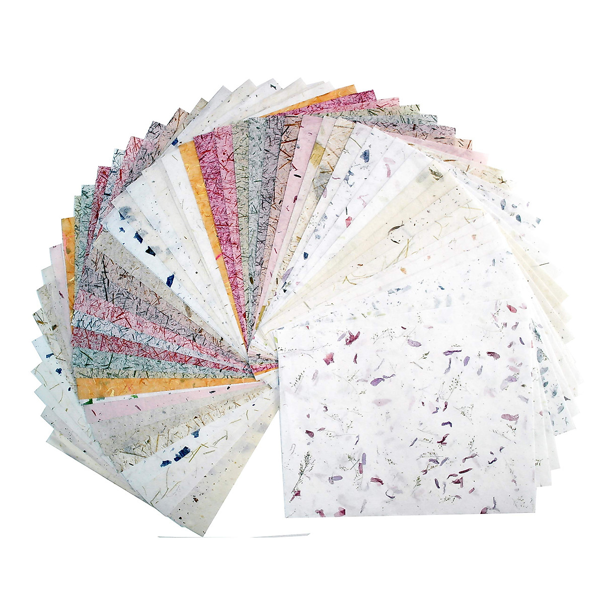 50 Sheets 8.5 x 11 Thin Mulberry Paper Sheets Handmade Art Tissue Washi Paper Design Craft Art Origami Suppliers Card Making (Tamarind Leaves,Onion,Banana Tree Fiber,Rice Straw etc.)