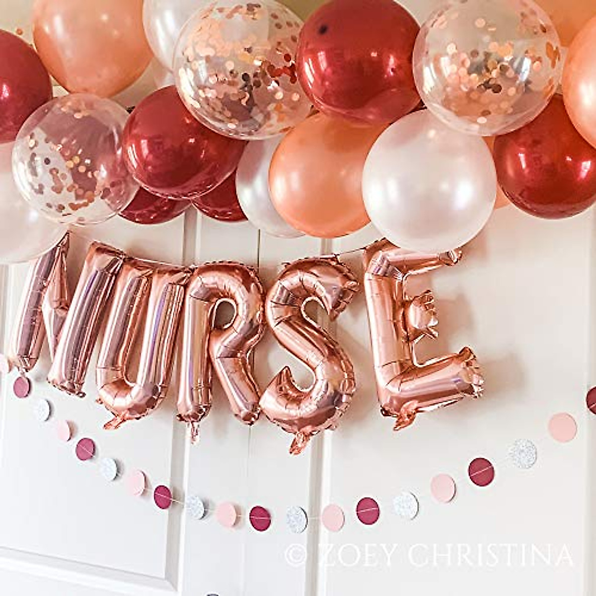 New Nurse Graduation Party Decorations, Nursing School Balloons Garland Banner Decor Party Celebration for Women, Nursing Student Grad Party