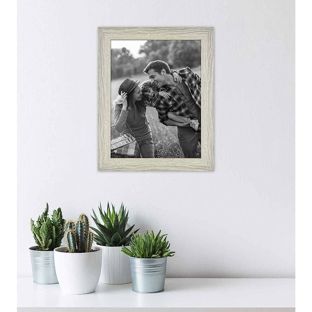 MCS Studio Gallery 8.5x11 Picture Frame Gray Woodgrain, Rectangle Photo Frame for Photos, Posters & Art Prints & Easel for Tapletop Display (1-Pack)