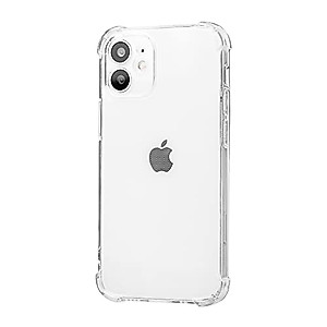 technext020 for iPhone 12 Mini Clear Case, Shockproof Ultra Slim Fit Silicone iPhone 12 Mini Cover TPU Soft Gel Rubber Cover Shock Resistance Protective Back Bumper, Transparent
