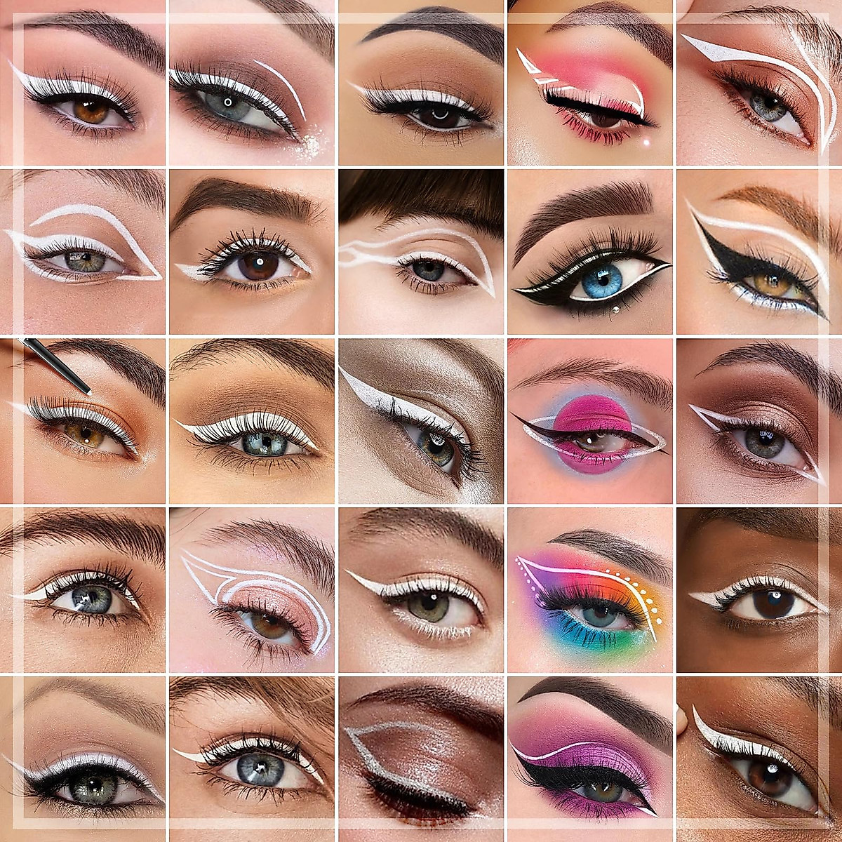 Docolor Eyeliner Gel Pen Ultra-Pigmented Waterproof Smudge-proof Gel Eye Liner Pencil, White