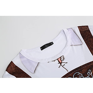 yolsun Oktoberfest Men's Short Sleeve Bavarian German Lederhosen T-Shirt Costume (X-Large,White)