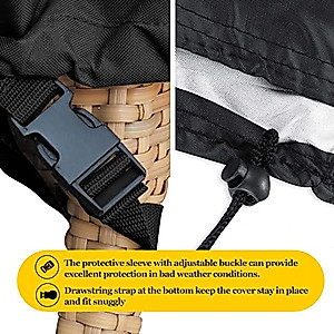 SELUGOVE Patio Furniture Covers, 110inch Round Bar Height Table and Chair Cover, Anti-Fading Cover for Outdoor Furniture Set, UV Resistant