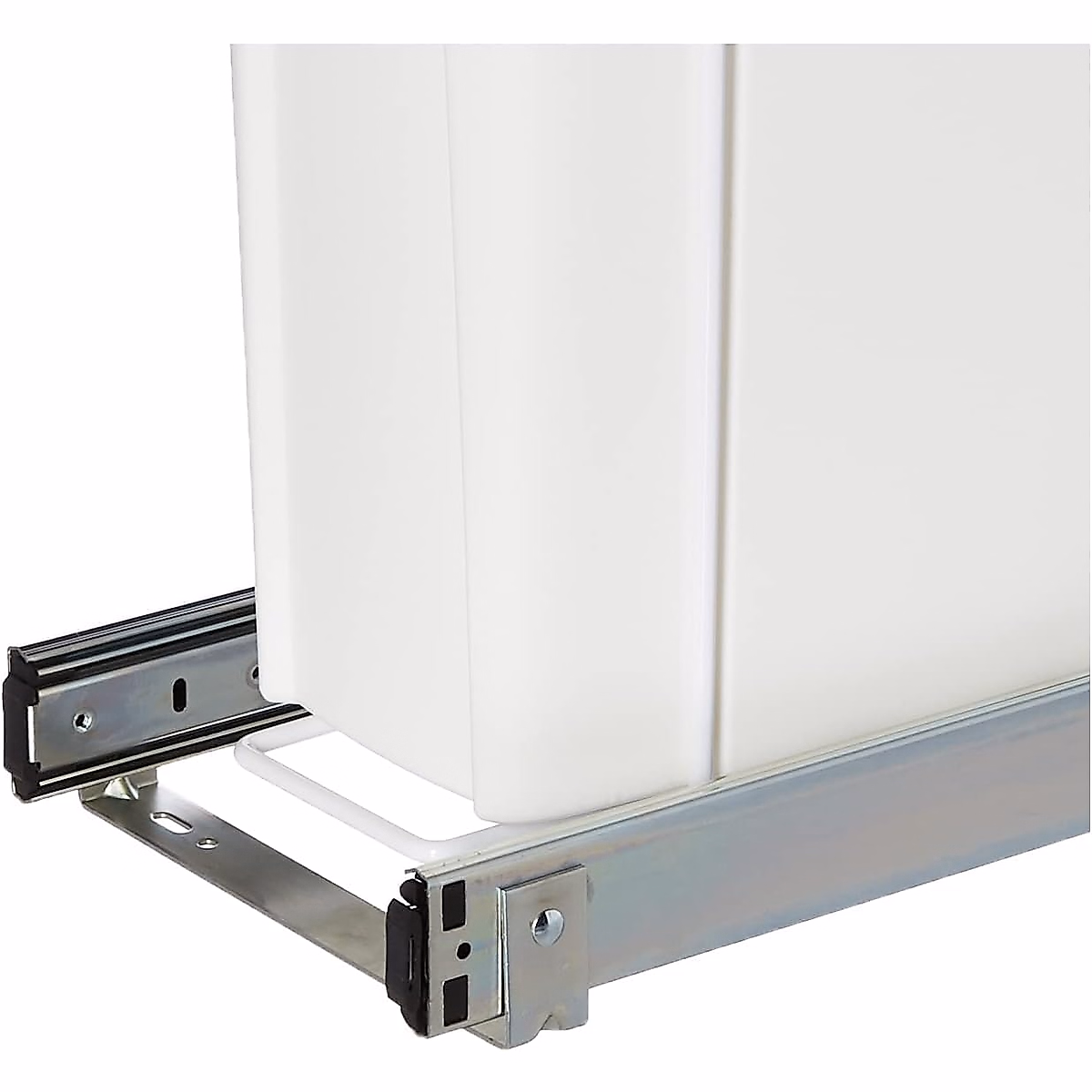 Knape & Vogt RS-PSW9-1-20-W 17 in. H x 8 in. W x D Steel in-Cabinet 20 Qt. Single White Pull Out Trash Can