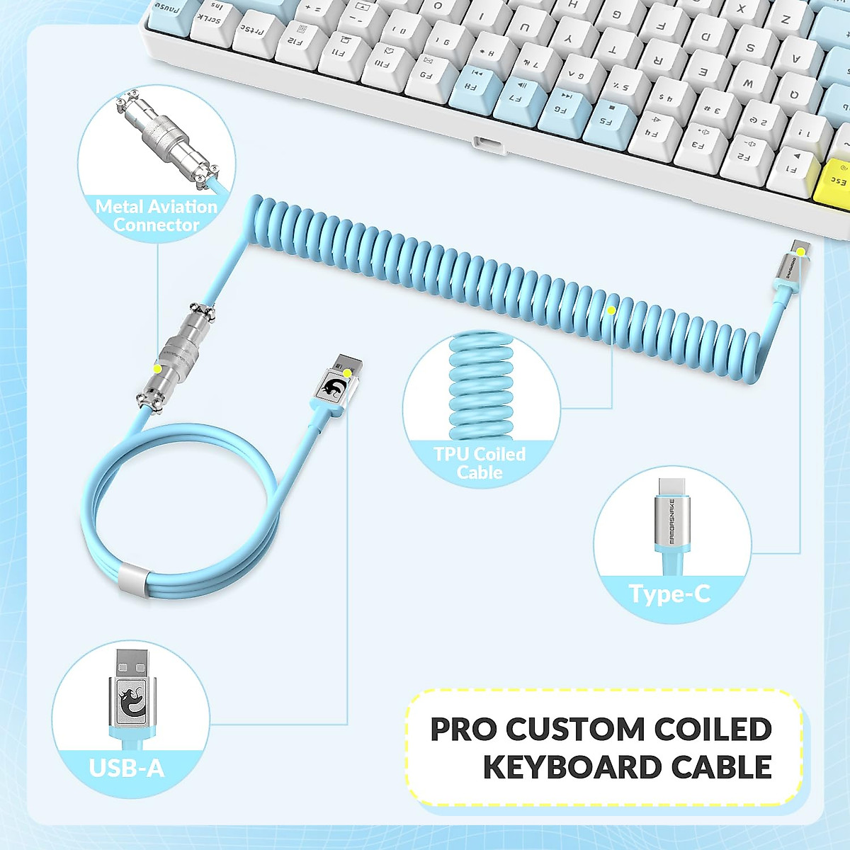 ZIYOU LANG RK-K84 Wired 75% Mechanical Gaming Keyboard Hot Swappable with Rainbow LED Backlit Anti-ghosting TKL 84 Key Custom Coiled C to A Cable Linear Red Switch for PS4 PS5 Xbox PC Mac Gamer(Lemon)