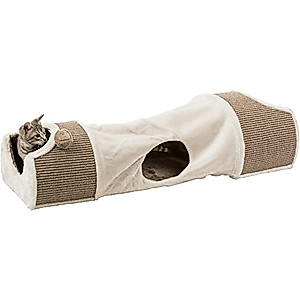 TRIXIE Cuddly Condos with Tunnel, Sisal Scratching Surface, Cream/Brown