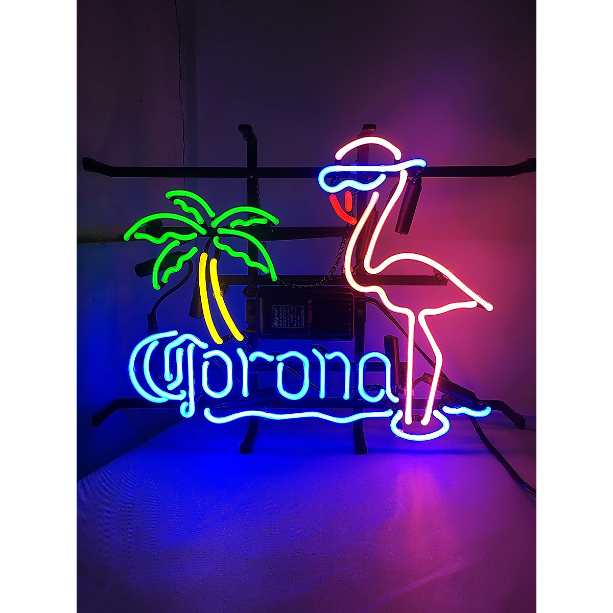 Neon Signs Corona Flamingo Palm Tree Beer Bar Bistro Real Glass Man Cave Custom Neon Sign Wall Decor