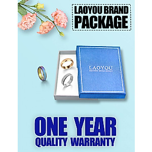 LAOYOU Anxiety Spinner Fidget Ring for Women | 6MM Stainless Steel 3pcs Worry Stress Relief Spinning Spinny Ring Set Band Pack Rose Old Silver Rainbow Birthday Figit Gifts for Daughter Size 8