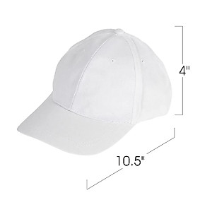ArtCreativity White Craft Baseball Caps, Set of 4, Cotton Baseball Caps for Crafting, White Baseball Caps for Kids and Adults, Soft and Breathable White Ball Caps for DIY Art and Casual Wear