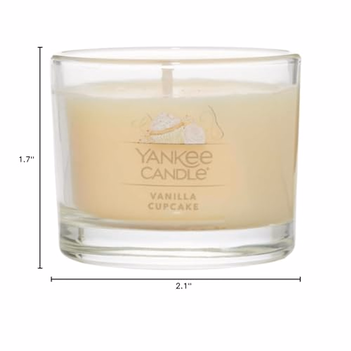 Yankee Candle Signature Votive Mini Candle Jar, Vanilla Cupcake Scent, Natural Soy Wax Blend Candle with Natural Fiber Wick, 1.3 OZ Glass Jar (Pack of 6)