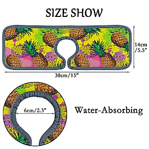 Kitchen Faucet Absorbent Mat 3 Pieces Bright Color Pineapples Faucet Sink Splash Guard Bathroom Counter and RV,Faucet Counter Sink Water Stains Preventer