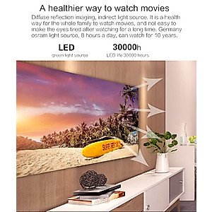 Mini Projector, Portable Movie Projector, Pico Phone Outdoor Video Projector, 720P Native, Full HD 1080P Supported, 3800 Lux Led Projector