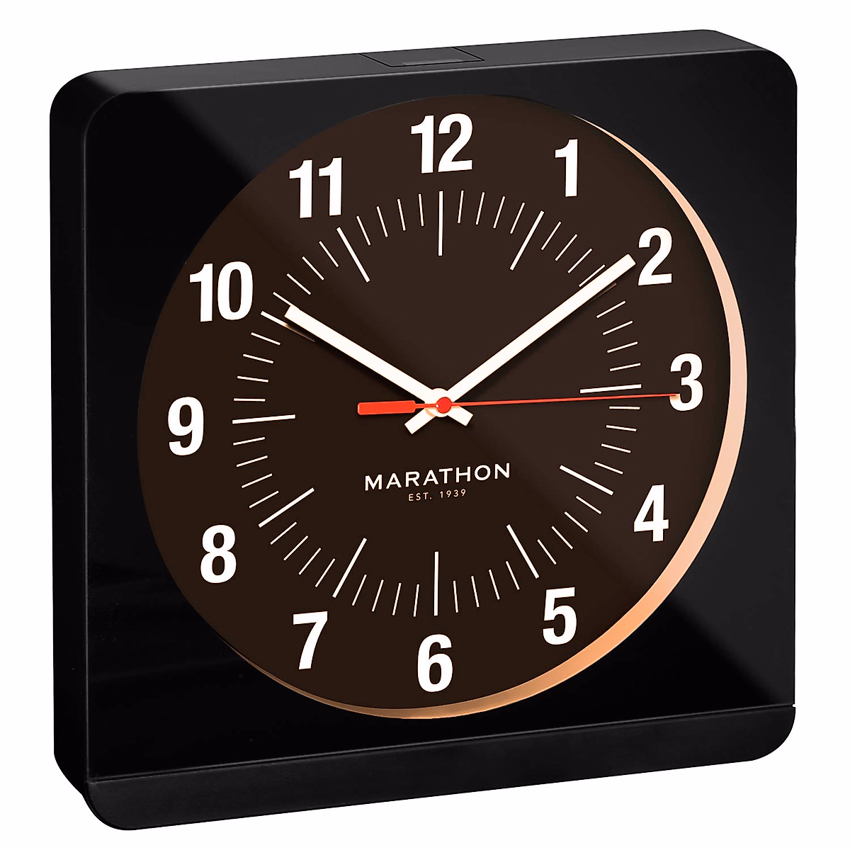 MARATHON Studio Edition Jumbo 12 Inch Analog Wall Clock with Auto Night-Light