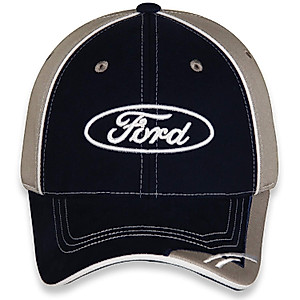 CFS Ford Racing Hat for Men - Blue Gray Ford Baseball Cap White Oval Logo