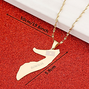 Somalia Map Flag Gold Color Necklace Gold Color Jewelry Soomaaliya Jewelry