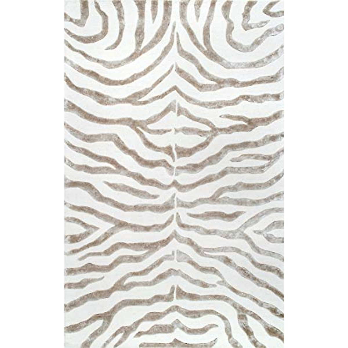 nuLOOM Hand Tufted Plush Zebra Accent Rug, 3x5, Gray