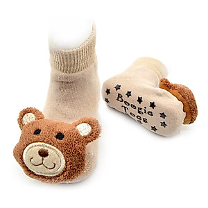 Teddy Bear Boogie Toes Rattle Sock, 1-Pair (0-1Y), Rattles Foot Finder, Rattle Sock Baby Toddlor Toy, Present Gift for Newborn Infant Babies Boy Girl Bebe