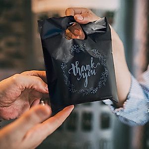 TOSPARTY Plastic Thank You Merchandise Bags Party Present Bags Candy Cookie Treat Bags for Birthday Party Baby Shower Wedding Christmas Retirements