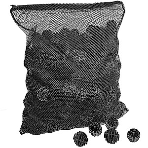 Aquatic Experts Bio Balls Filter Media Bulk - 1.5 Inch Bio Balls for Pond Filter, Bio Balls Large for Pond Filter Media for Outdoor Ponds, Bio Balls for Aquarium Filter (300 Count with Mesh Bag)