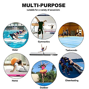 FBSPORT Inflatable Air Gymnastics Mat Training Mats 4/8 inches Thickness Gymnastics Tracks for Home Use/Training/Cheerleading/Yoga/Water with Pump